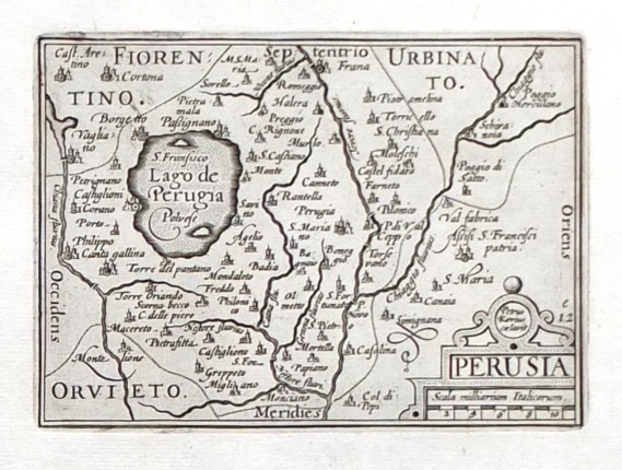 Antique map - Perugia Perusia Visscher Kaerius